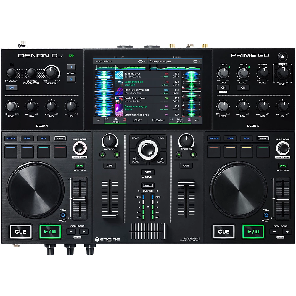 Denon DJ Prime GO Rechargeable 2-Channel Standalone DJ Controller ...
