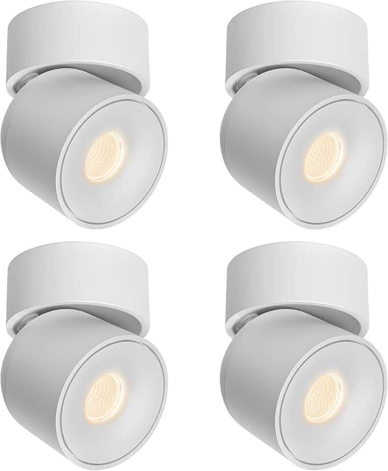 Aisilan 4 Packs LED White Adjustable Ceiling Spotlight Directional ...