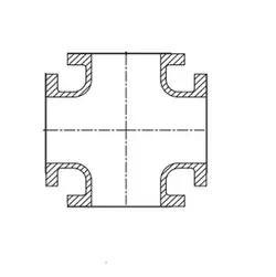 Flanged 125# Ductile Iron Cross - Arizona Outlet