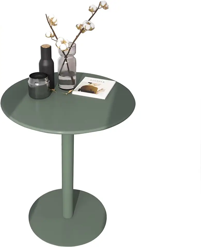 Coffee Table Round Cocktail Bar Table with Metal Legs and Base, Iron ...