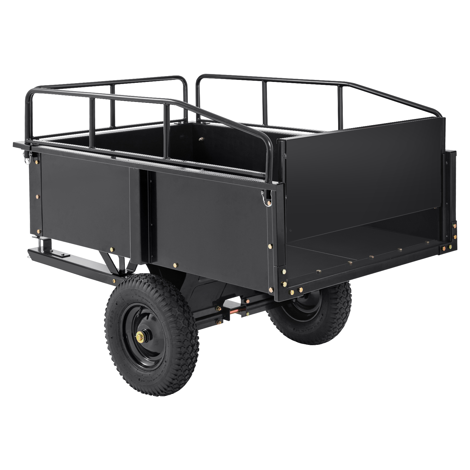 SKYSHALO Cu. Ft. Steel Construction Dump Trailer Tow Behind Dump Cart ...