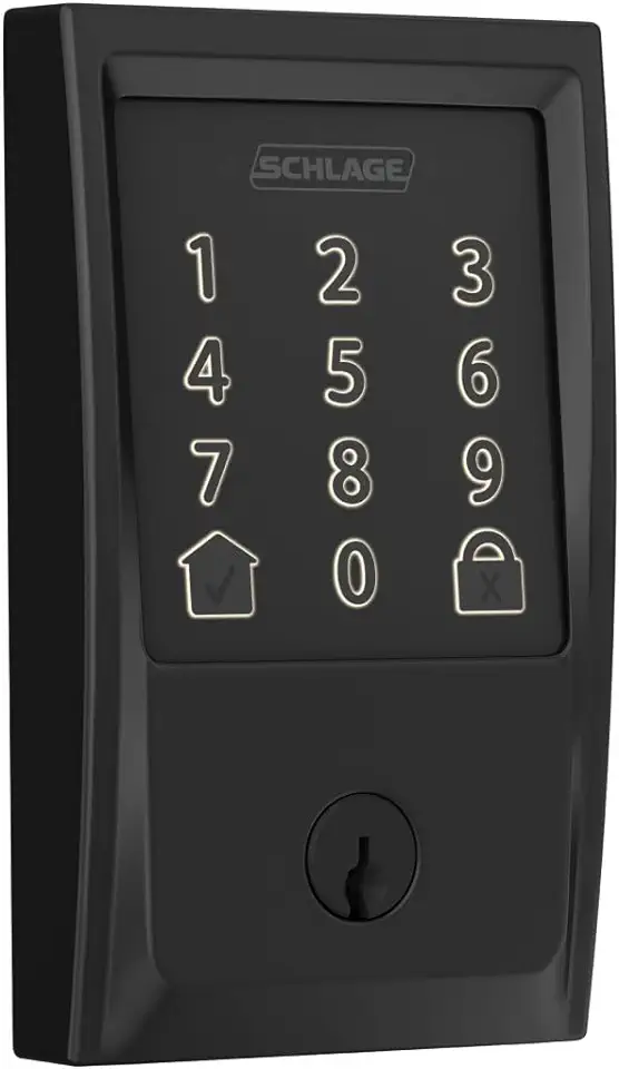 Schlage Encode Smart Wi-Fi Deadbolt with Century Trim in Matte Black ...