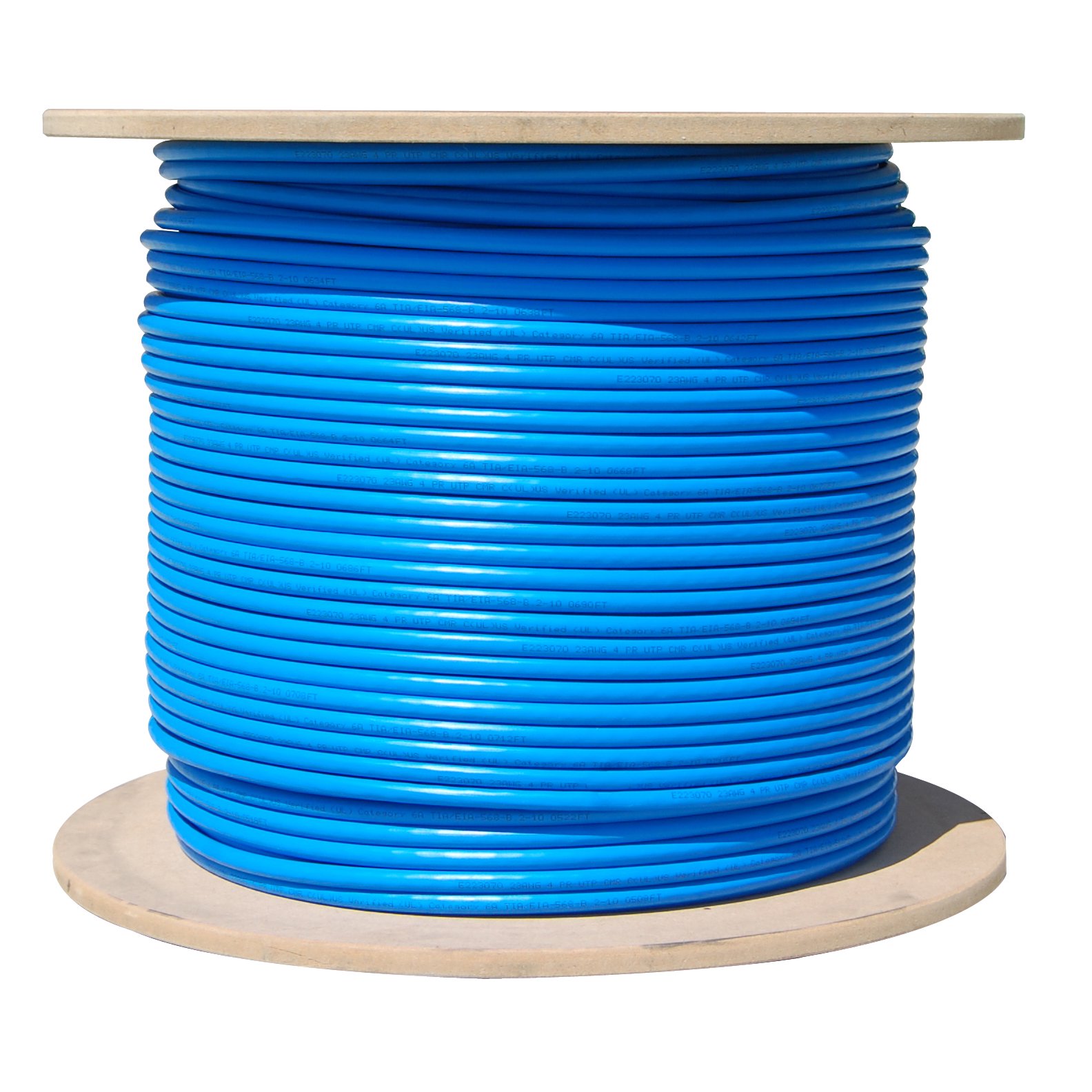 Cable Central LLC Cat6a Blue Copper Ethernet Cable, 10 Gigabit Solid ...