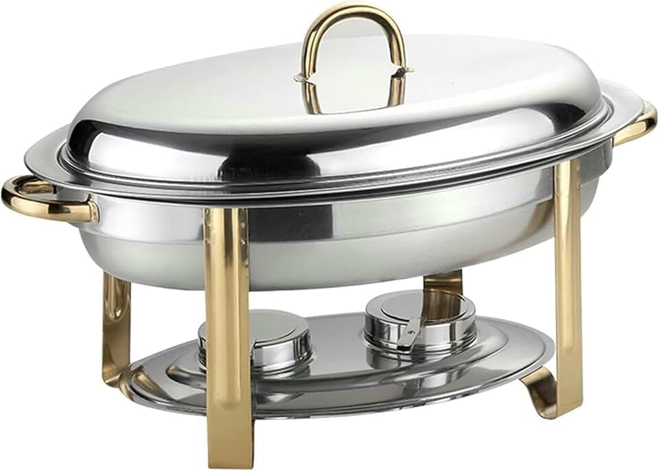 Stainless Steel Chafing Dish Buffet Set, 5.5L Full Size Oval Buffet ...