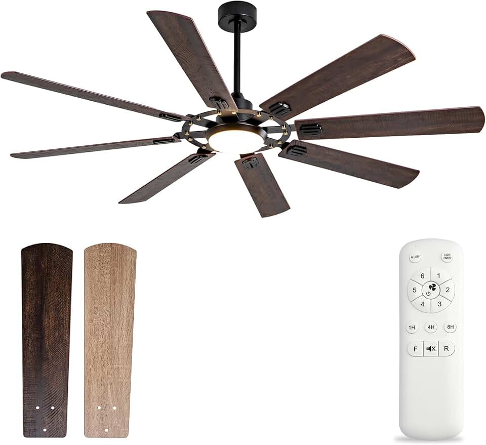 BOOMJOY 72 Inch Ceiling Fans with Lights and Remote Control, Outdoor ...