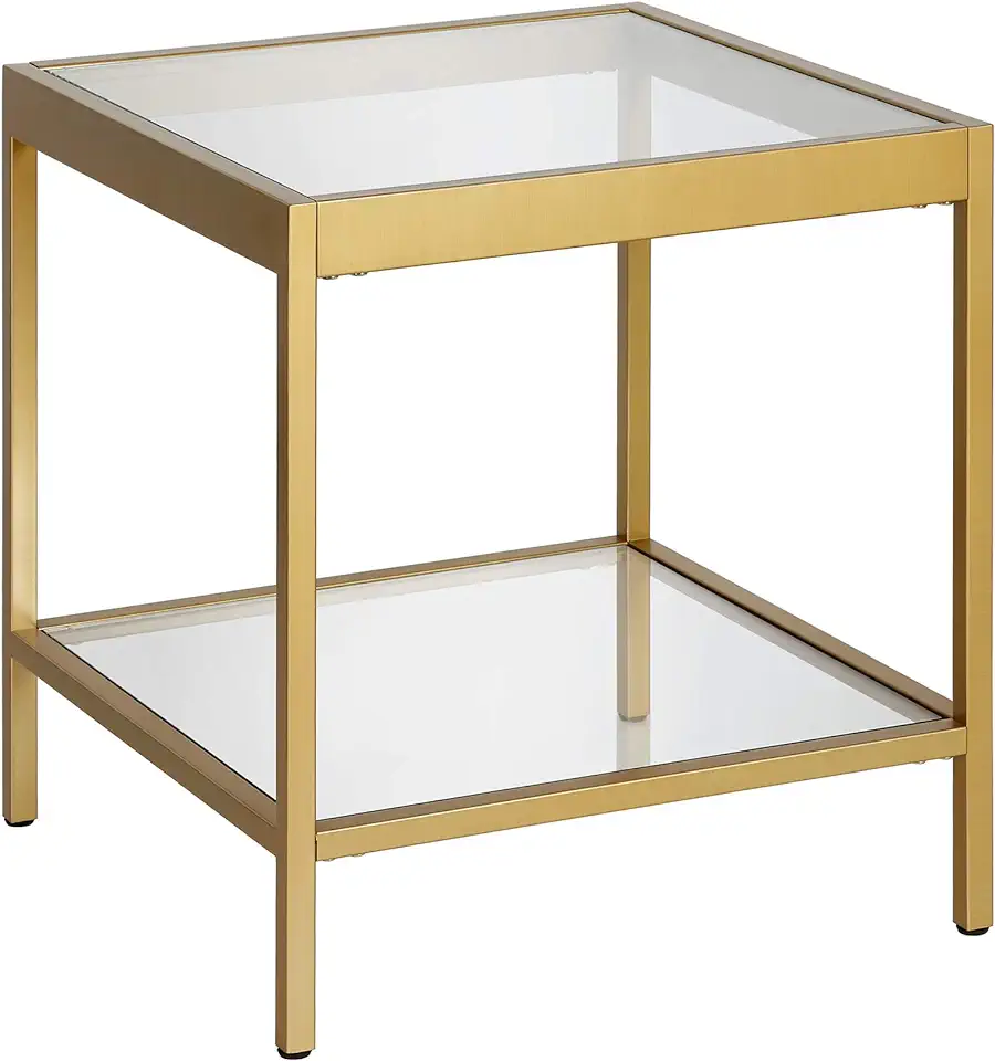 Henn&Hart 20" Wide Square Square Side Table in Brass, Table for Living ...