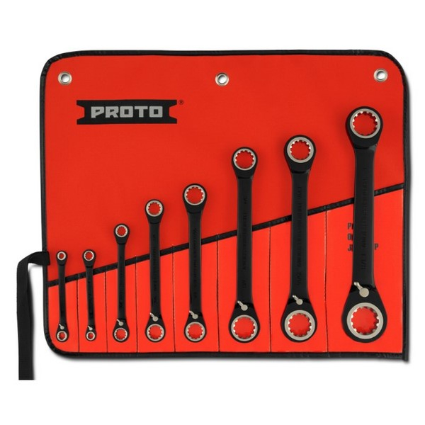 Proto JSBV-8S Chrome Double Box Reversible Ratcheting Wrench Set ...