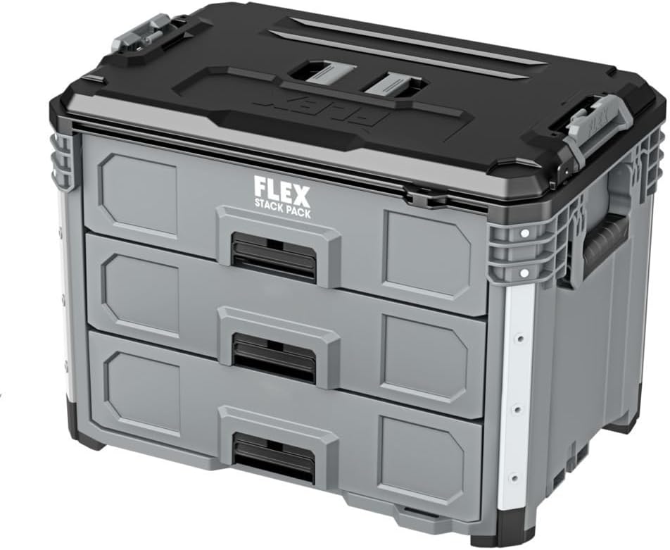 FLEX STACK PACK Storage System 3-Drawer Tool Box - FS1105, Grey/Black ...