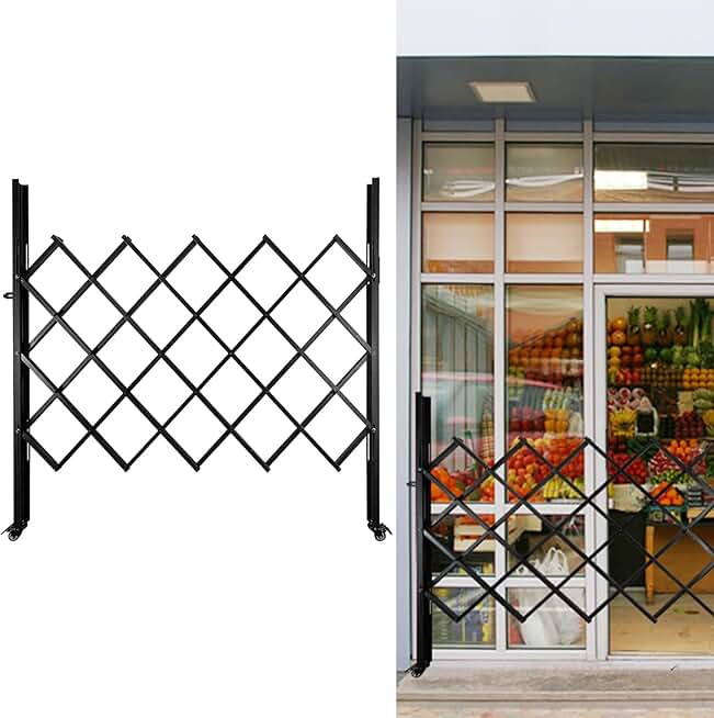 65.35" x 59.05" Folding Security Gate,Single Folding Door Gate,Flexible ...