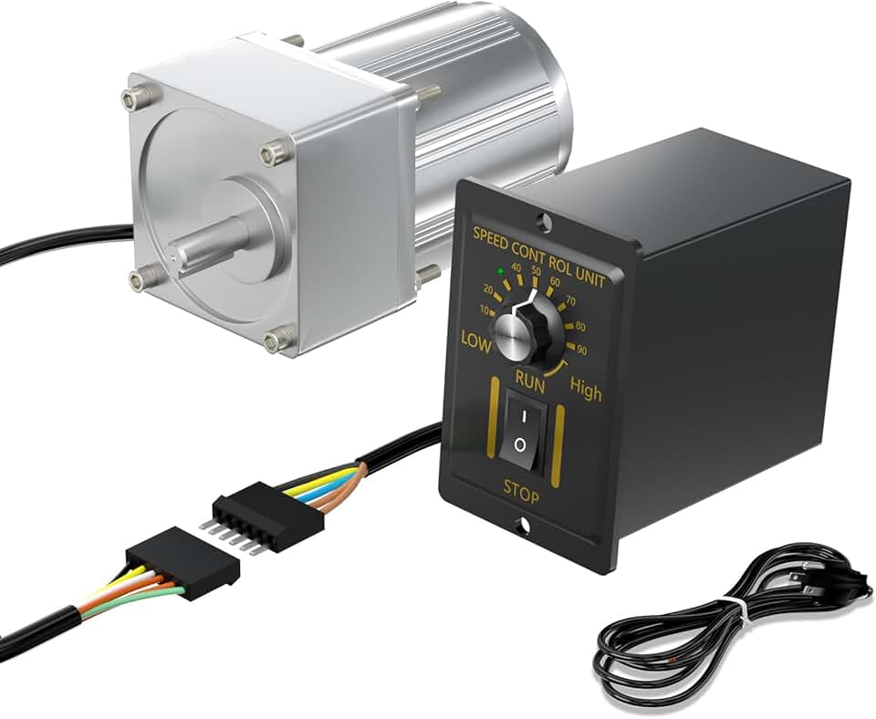 110V AC Motor with Gearbox (18K), 25W Variable Speed Gear Reducer Motor ...
