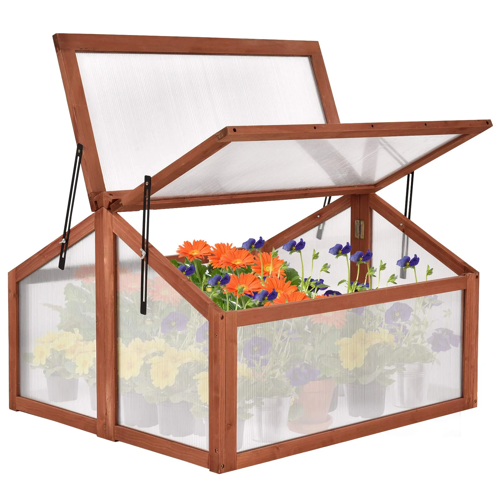Garden Portable Wooden Cold Frame Flower / Planter Protection - Costco ...
