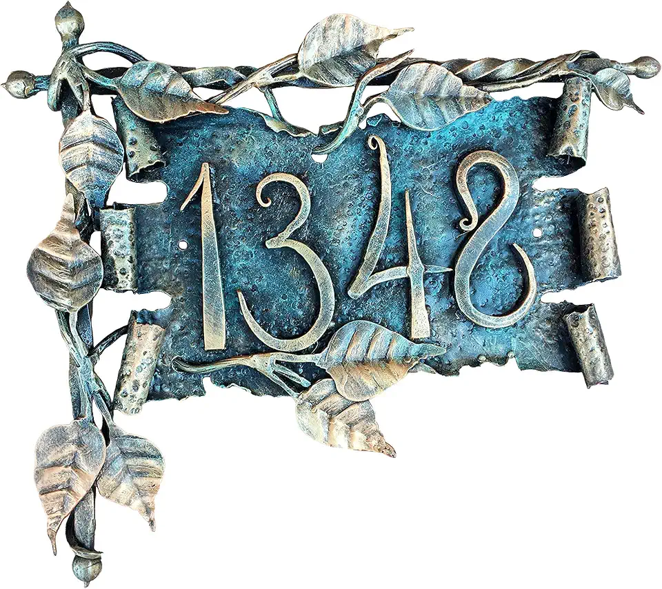 House number sign, house number plaque, fence decor, fence art ...