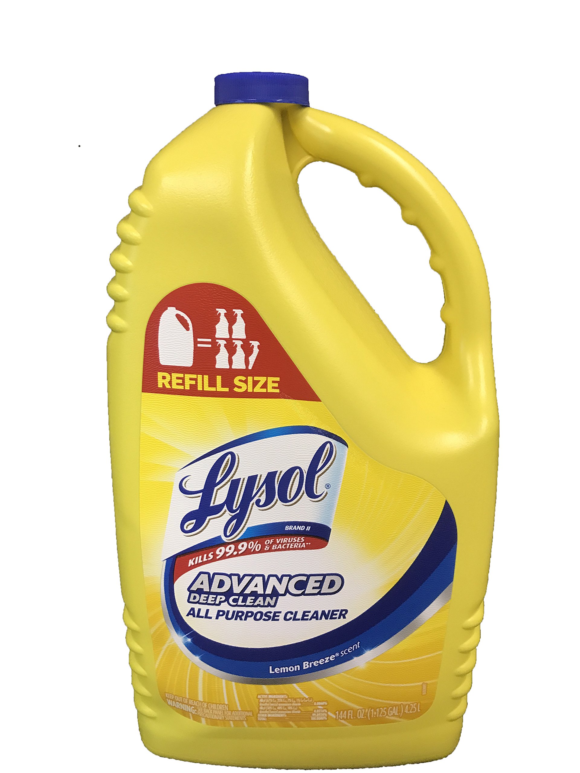 Lysol Disinfectant 144 Ounce Refill Bottle (Advanced Deep Clean Lemon ...