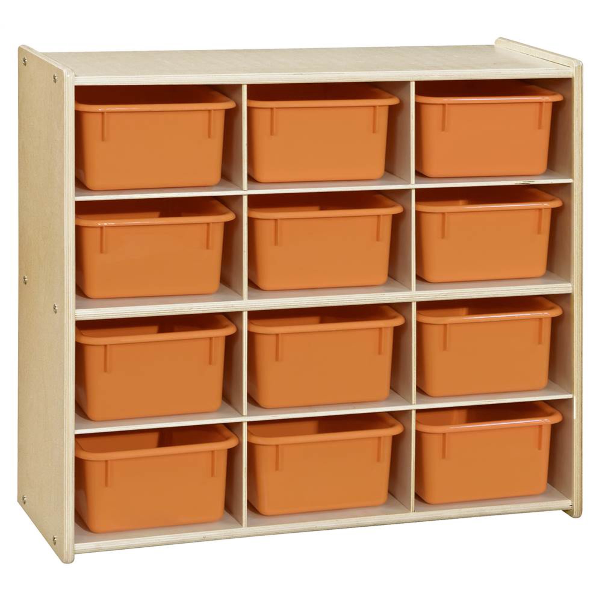 12-Cubby Storage Unit with Orange Tubs (Ready to Assemble) - Arizona Outlet