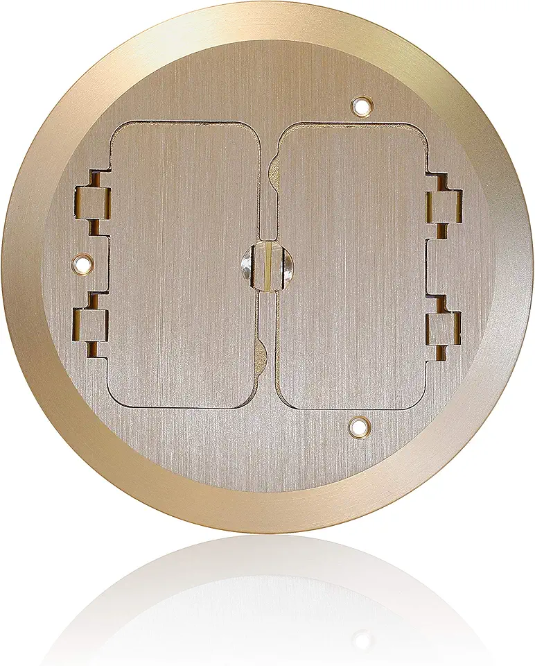 Leviton FBC2F-B Concrete Floor Box Brass Plated Cover Plate, 2 Decora ...