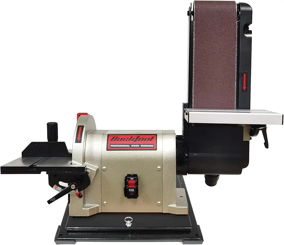 BUCKTOOL Bench Belt Sander with Rotating Base and Dust Collection ...