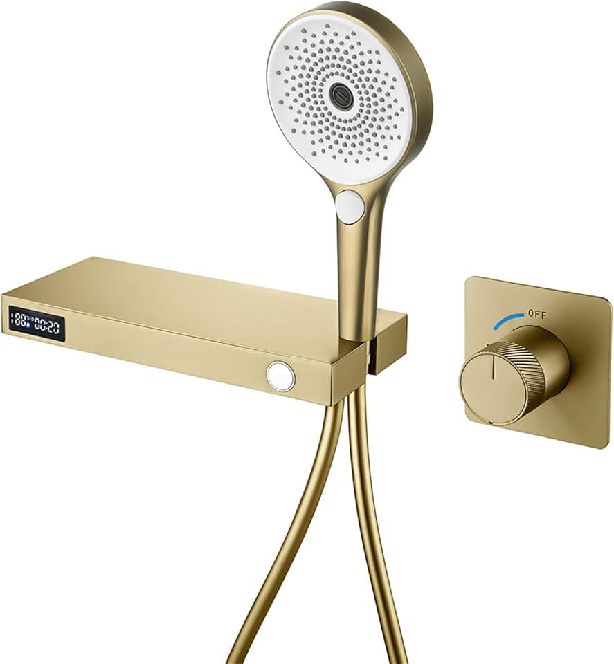 Waterfall Bathtub Faucet Set, LED Temperature Display Bathtub Faucets ...