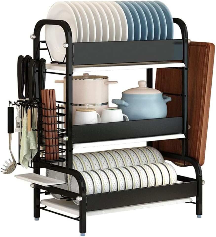 GYLXW Kitchen Rack, Tableware Drying Rack with Drip Tray, Tableware ...