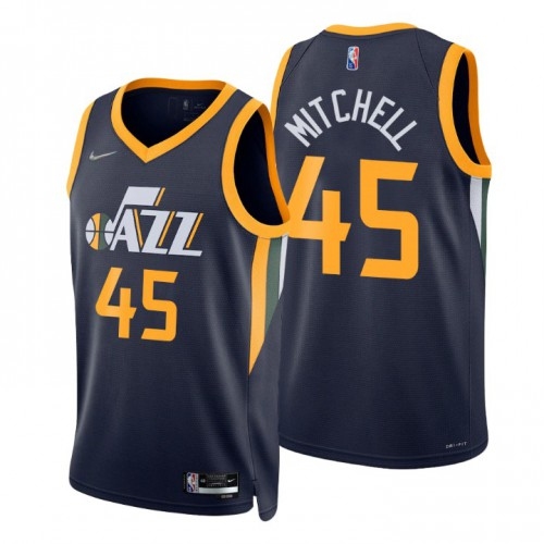 Nike Utah Jazz #45 Donovan Mitchell Navy Mens 2021-22 NBA 75th ...