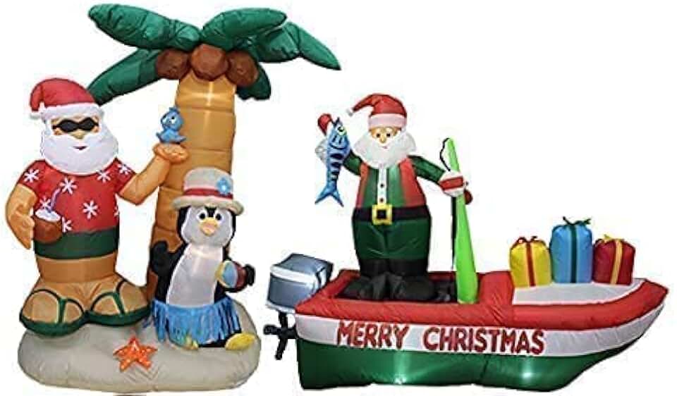 TWO CHRISTMAS PARTY DECORATIONS BUNDLE, Includes 7 Foot Inflatable ...