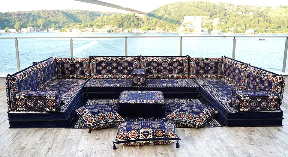 8'' Thickness Turkish Floor Seating, Floor Cushions, Arabic Majlis ...