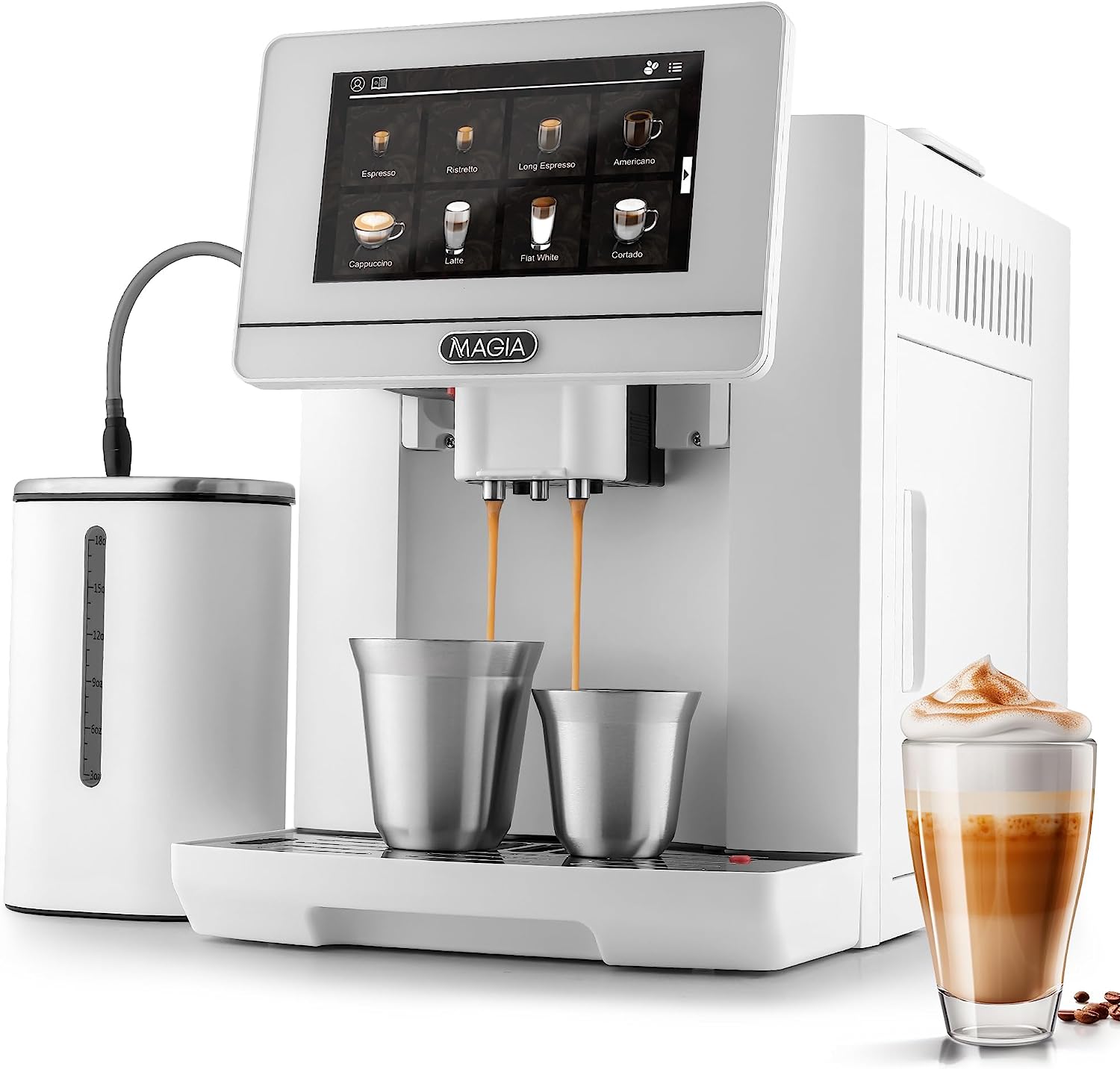 Zulay Kitchen Super Automatic Coffee Espresso Machine with Grinder and ...