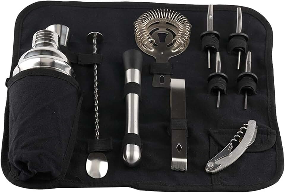 12Pcs Stainless Steel Cocktail Shaker Bar Set Bartender Kit Wine ...