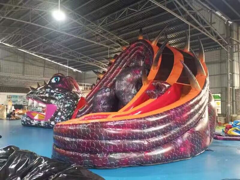 Cool Giant Dragon Inflatable Water Slide Snake Blow Up Amusement Park ...