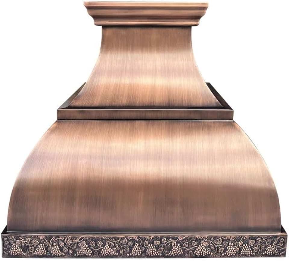 CT Copper Tailor Copper Vent Hood Wall Mount,60'' W,36''H,1260 CFM ...