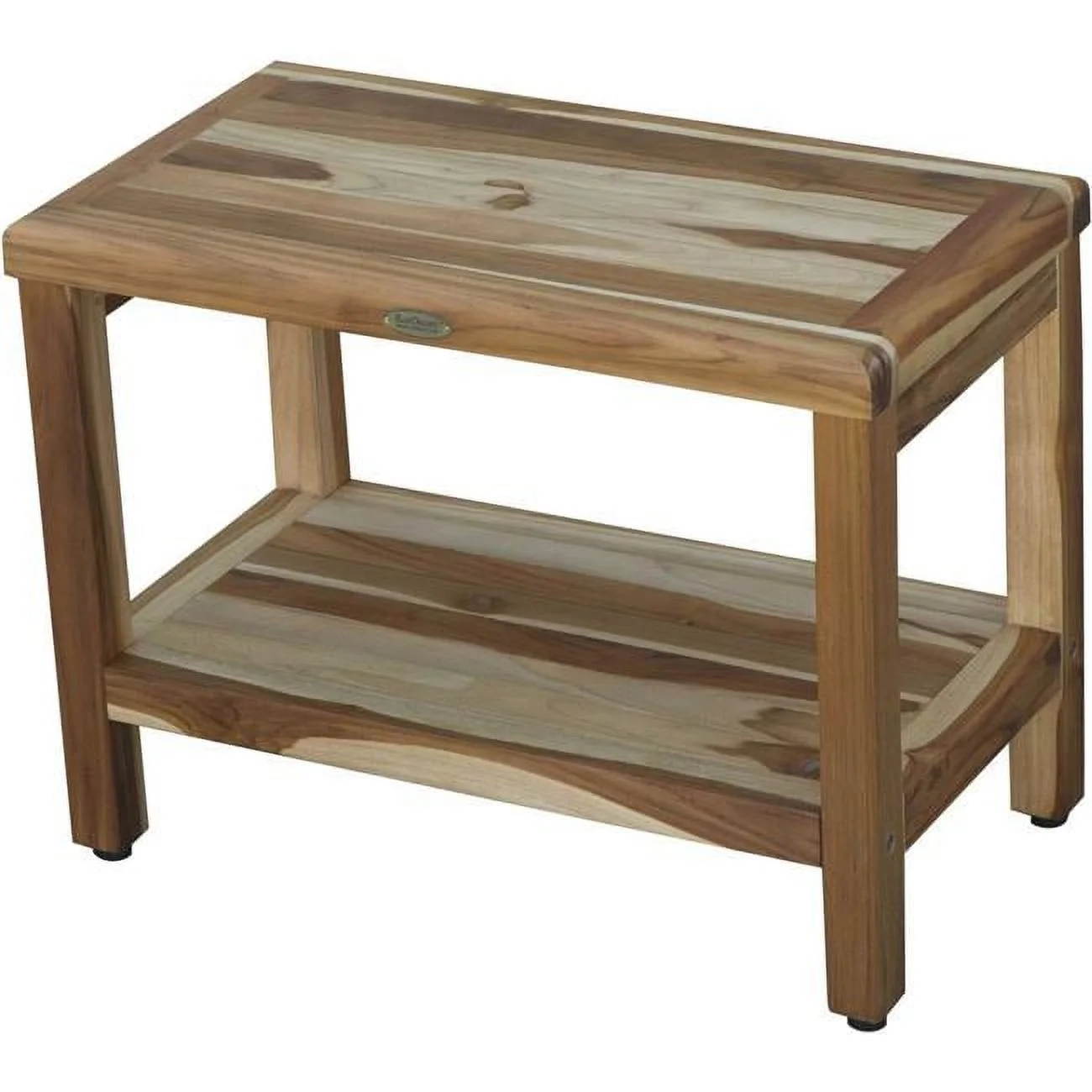 Rectangular Teak Shower Bench with Shelf in Natural Finish - Costco Arizona