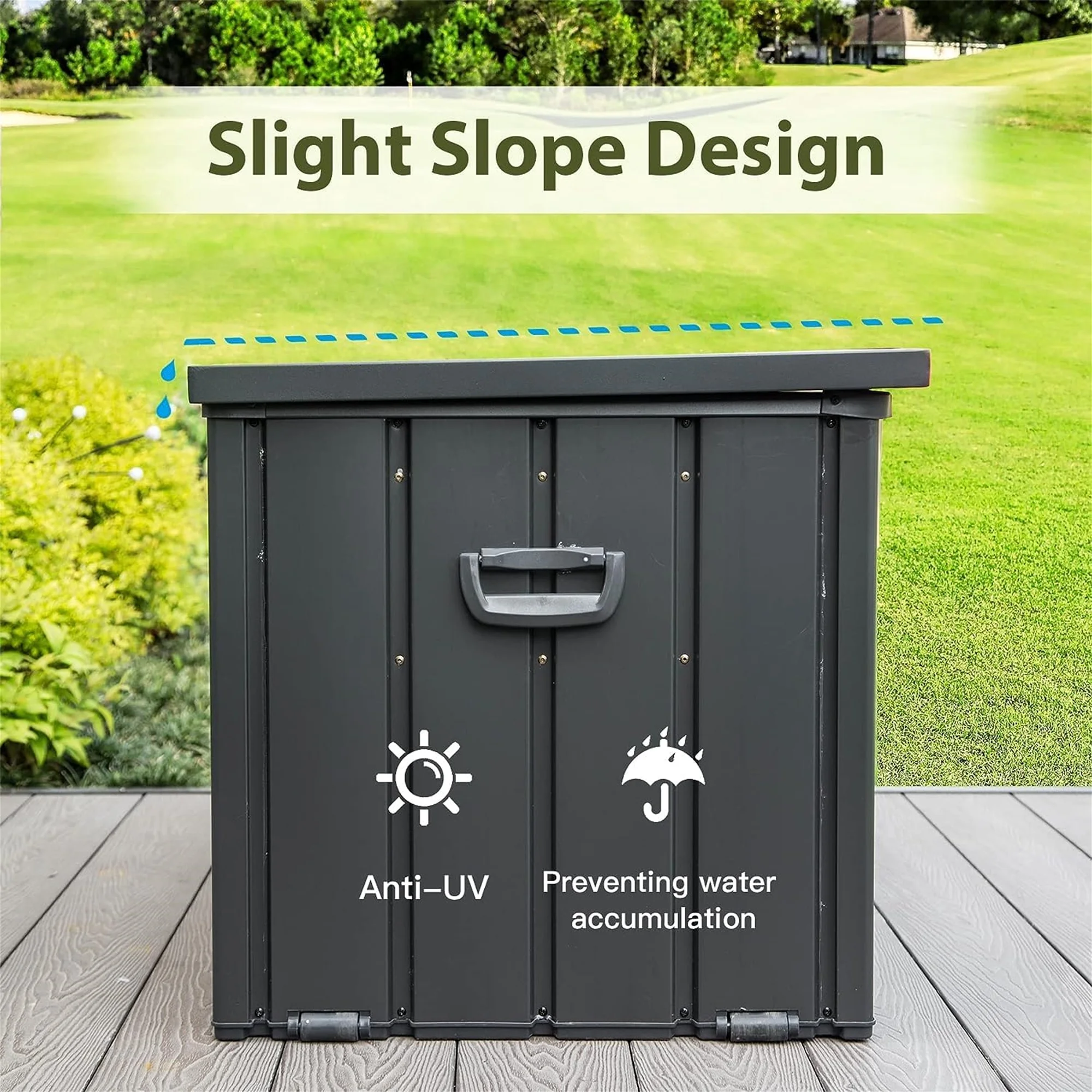 Spaco Outdoor Storage Box, 120 Gallon Outdoor Storage Deck Box ...