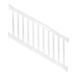 Weatherables Vanderbilt 3 ft. H x 8 ft. W White Vinyl Stair Railing Kit ...