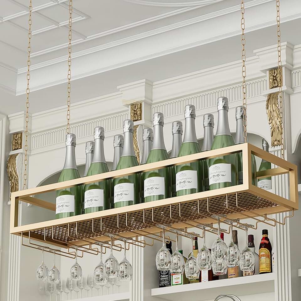 Ceiling Hanging Bar Unit Bar Wine Rack Restaurant Hanging Metal ...