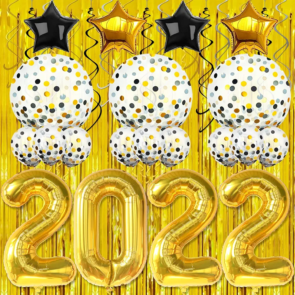 Huge, Gold Graduation Decorations 2022 Set - Gold 2022 Balloons, 40 ...