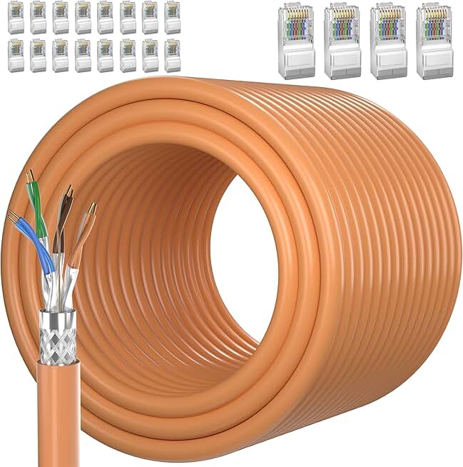 Cat 7 Outdoor Ethernet Cable (SFTP Triple Shielded Internet Cable 500ft ...