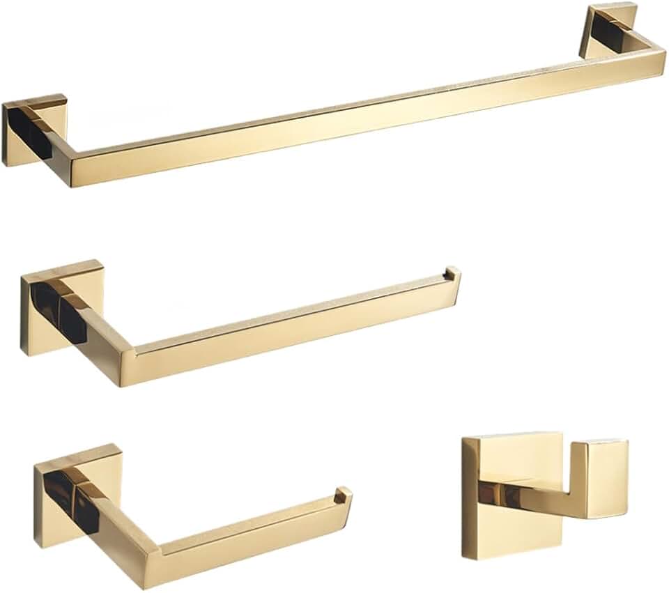Bathroom Hardware Gold Bathrobe Hook Towel Rail Bar Rack Bar Shelf ...