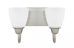 Capital Lighting Brushed Nickel 100W 2-Light Vanity with Acid Washed ...
