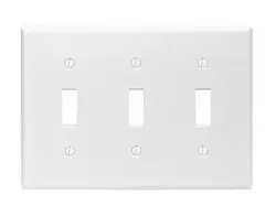 LEVITON White 3-Gang Standard Size Toggle Device Switch Wall Plate ...