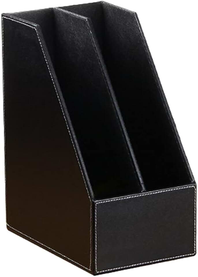 2 Slots Leather File Holder Magazine Rack Newspapers Organizer Cabinet ...