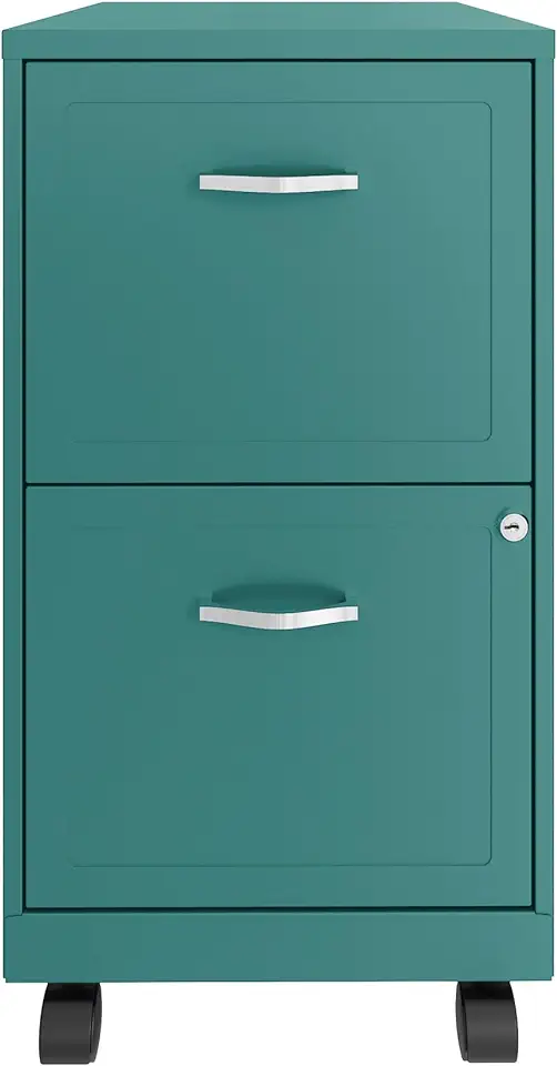 Realspace® SOHO Smart 18" D Vertical 2-Drawer Mobile File Cabinet, Teal ...