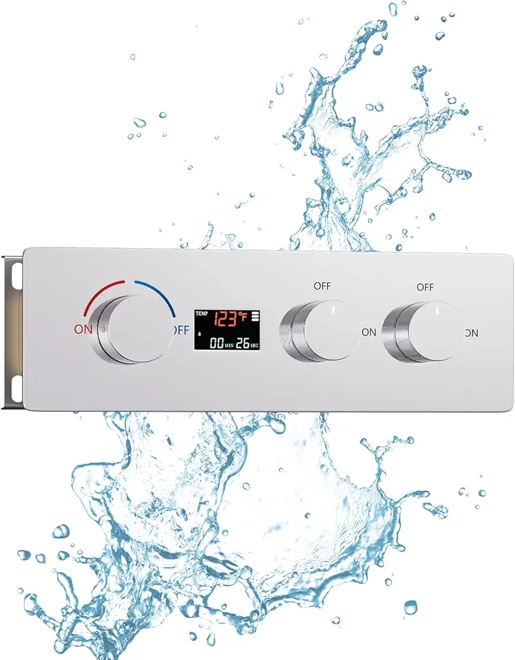 2 Function Temperature Display Shower Mixer Valve 2 Way Push-Button ...