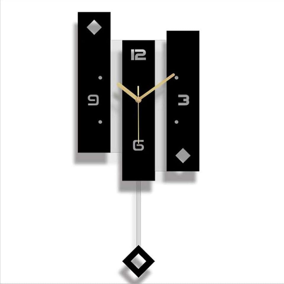 New Wall Clock Nordic Clock with Pendulum Large Size Wall Watch Design ...