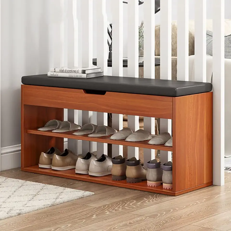 2-Tier Shoe Rack Bench,Entryway Shoe Organizer with Hidden e Drawer and ...