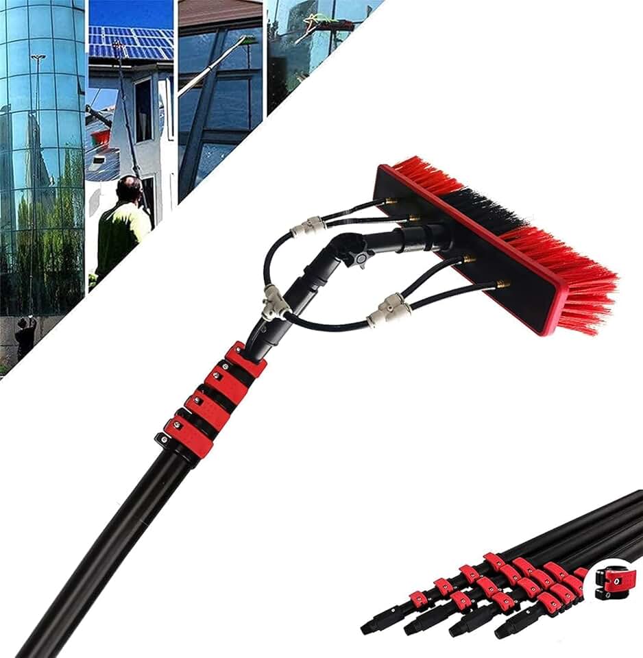 Water Fed Telescopic Brush Window Cleaning Pole Photovoltaic Panel ...