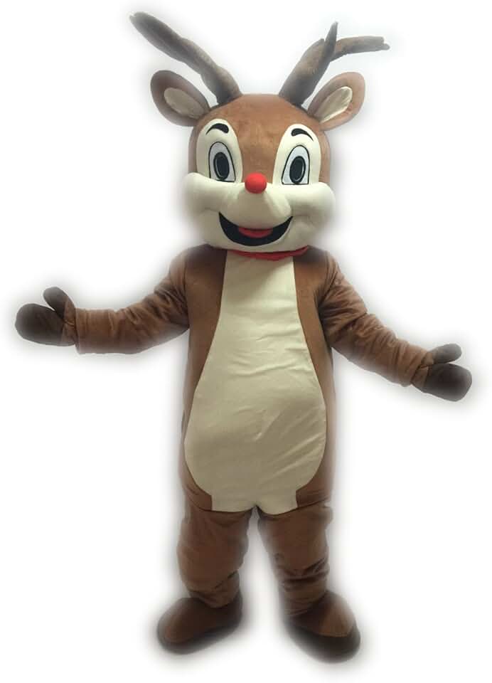 Cute Red Nose Rudolph Reindeer Mascot Costume christmas mascots rudolph ...