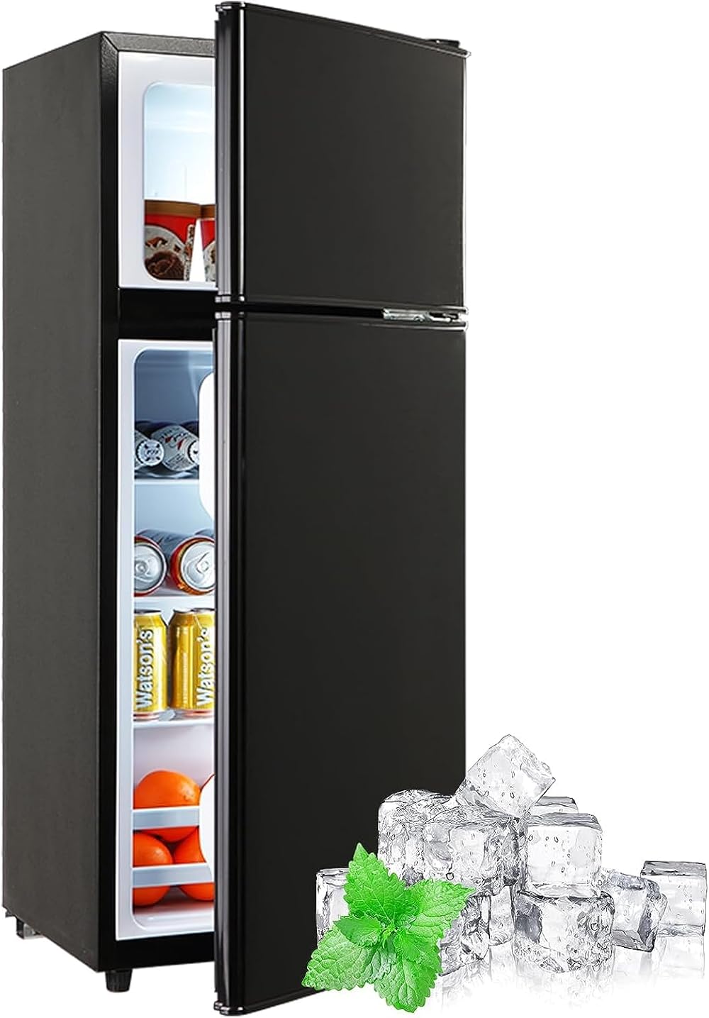 Mini Refrigerator 2-Door, Small Fridge for Bedroom with Freezer 3.5 Cu ...