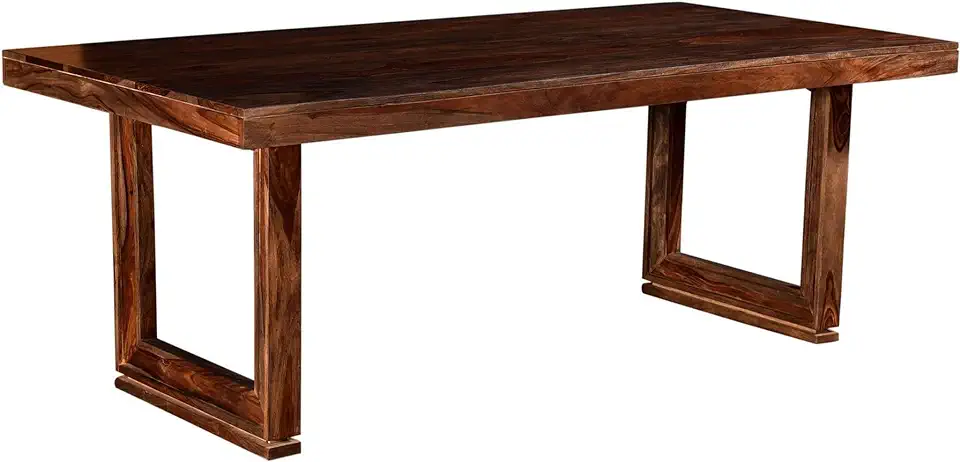 Benjara Sari 80 Inch Dining Table, Acacia Wood, Uniquely Salvaged Look ...