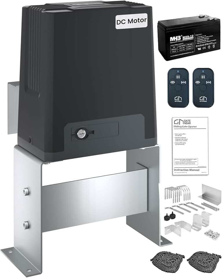 DC Motor Automatic Sliding Gate Opener up to 1400lb with 2 Remote ...
