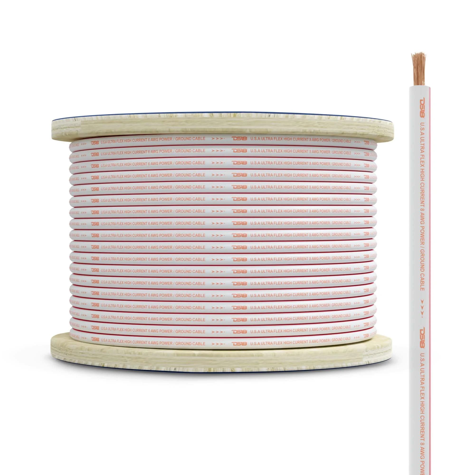 DS18 8GA Marine-Grade OFC Tinned Copper Power Wire Cable Battery (100 ...
