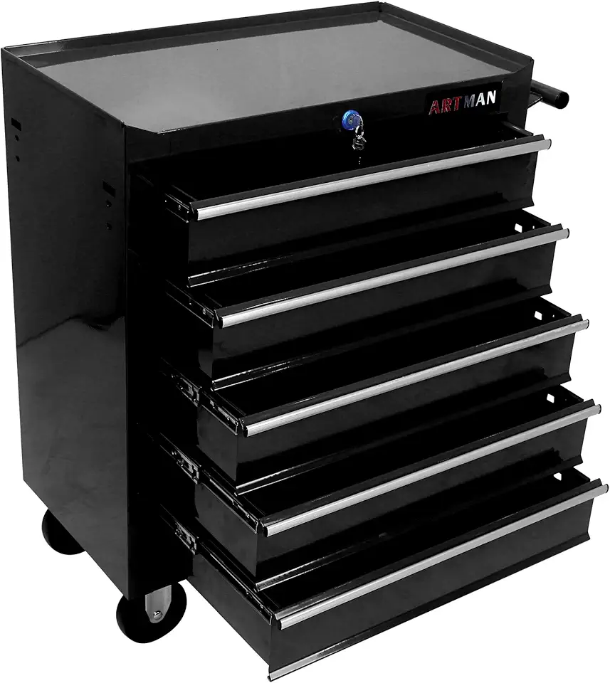 5 Drawer Tool Chest Heavy Duty Cart Rolling Tool Box Multifunctional ...